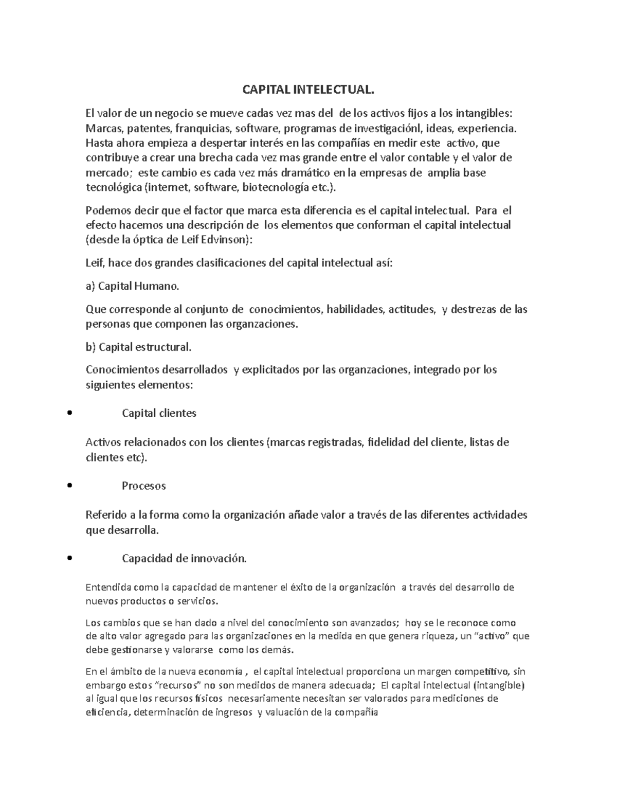 Capital Intelectual definicion y concepto de capital intelectual y ...