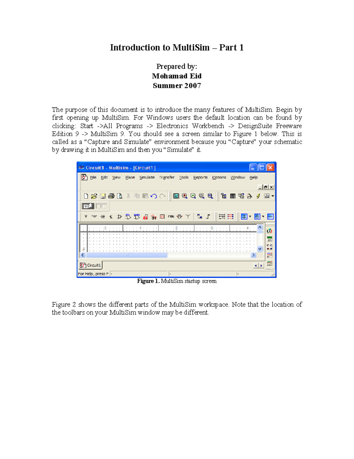 Simulation Exercises Using Multisim. Part 1 - Prepared by: - Studocu