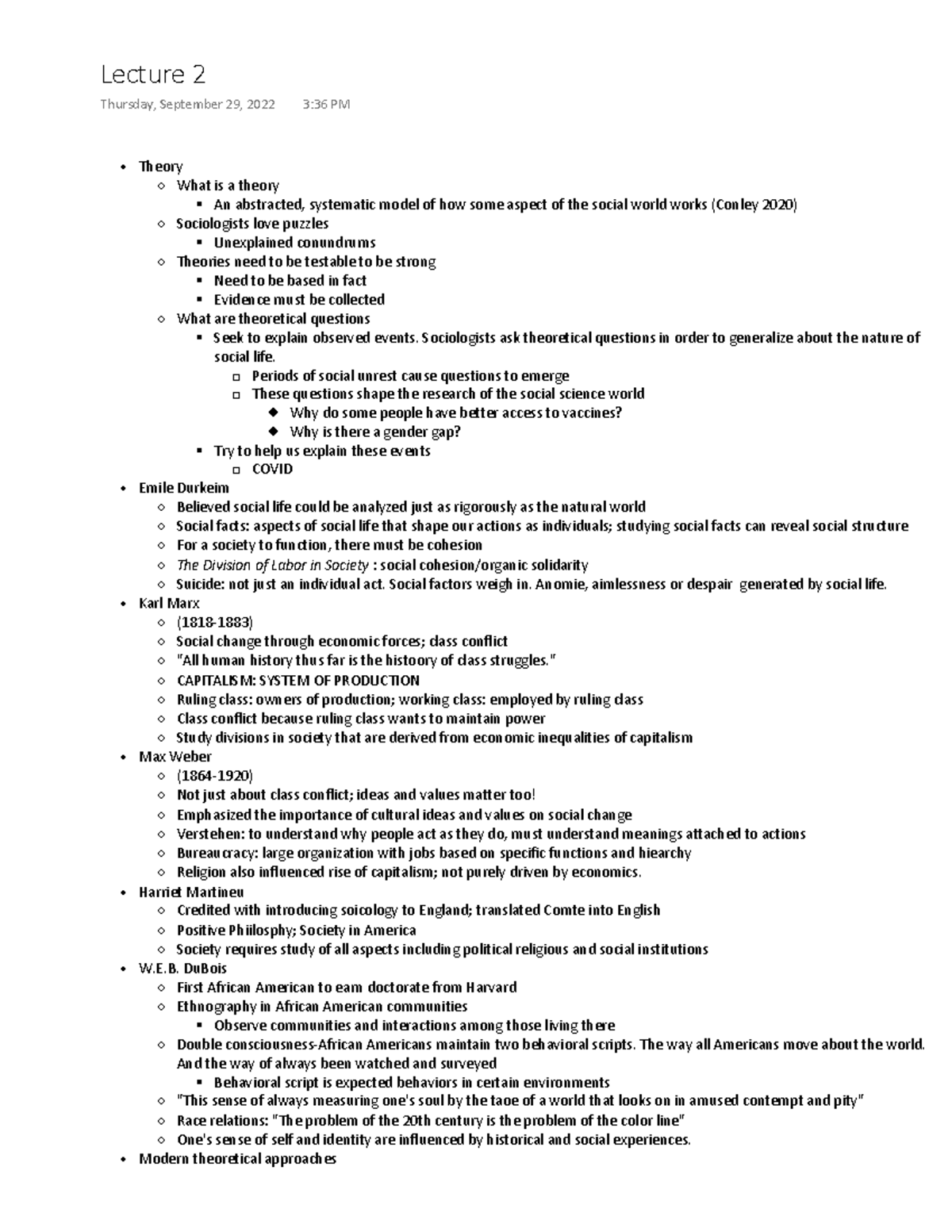 Soc 1 Lecture 2 - Theory What is a theory An abstracted, systematic ...