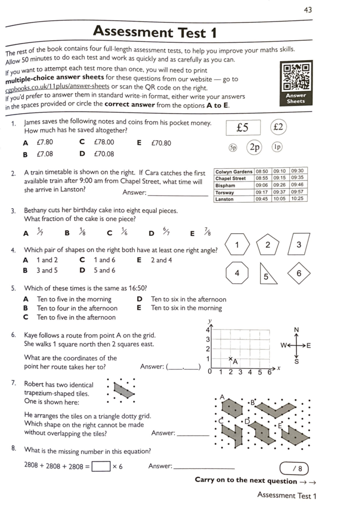 Assessment Test 1 - Yes - 43 Assessment Test 1 The rest of the book ...