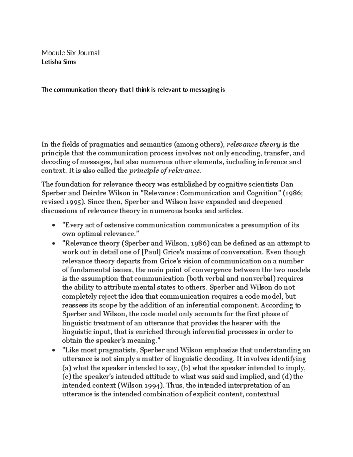 Document 29 - Notes - Module Six Journal Letisha Sims The communication ...