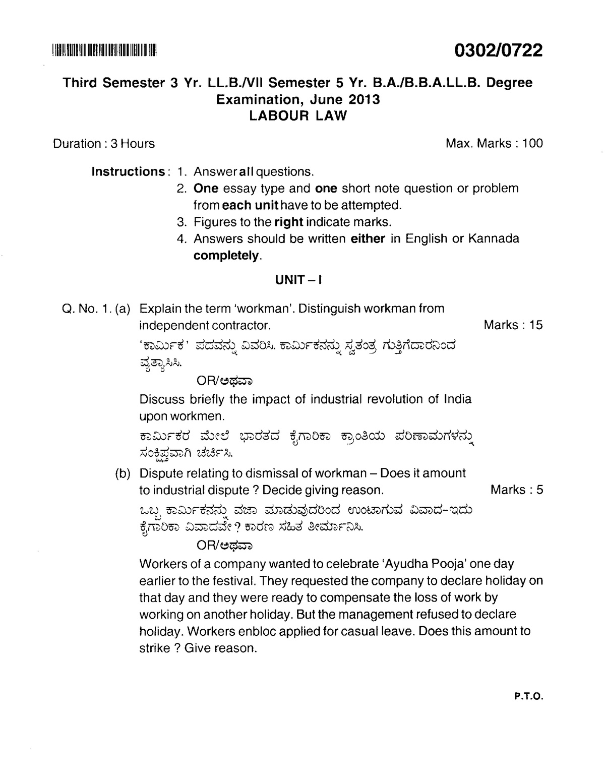 Questions paper - Labour Law 1 - Studocu