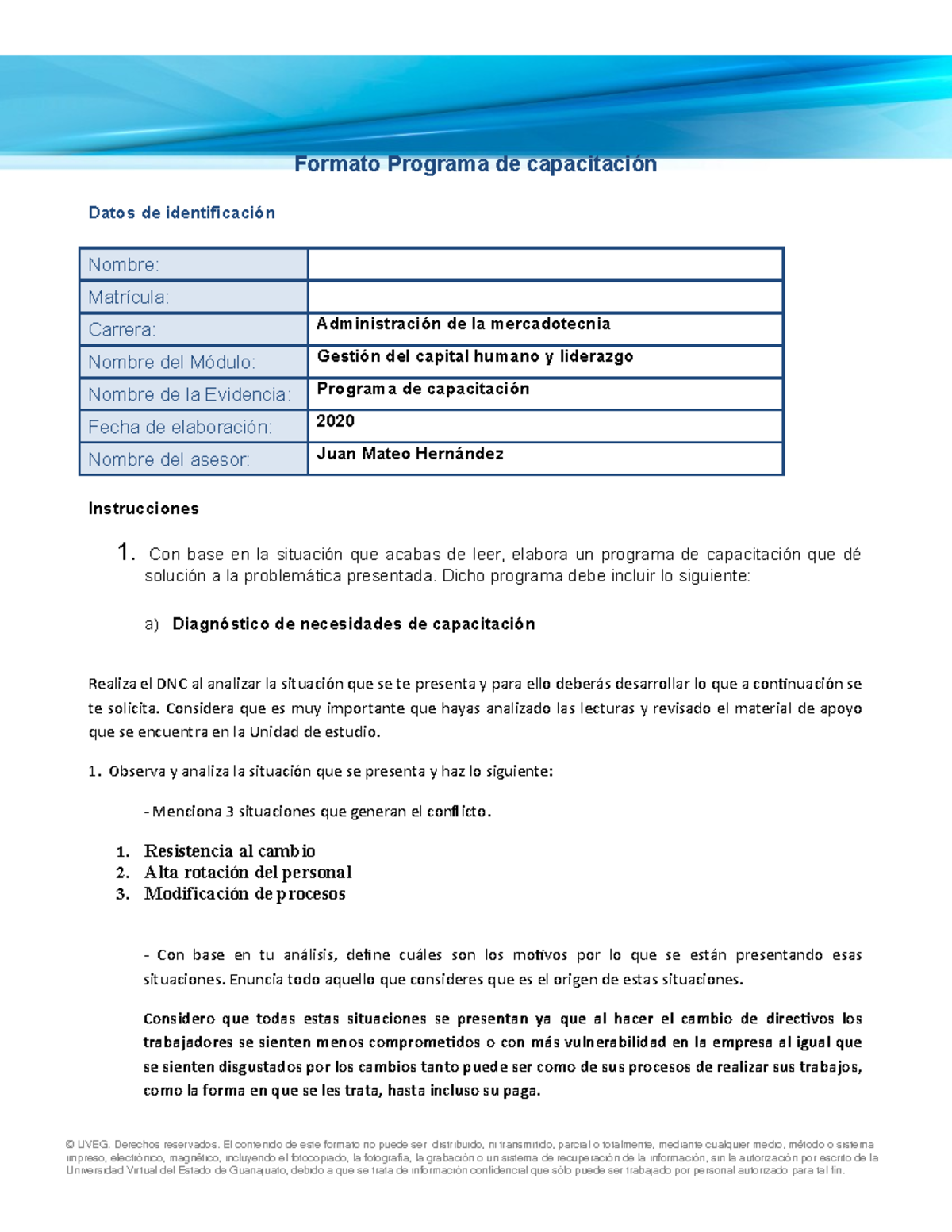 Formato programa de Capacitacion - Formato Programa de capacitación ...