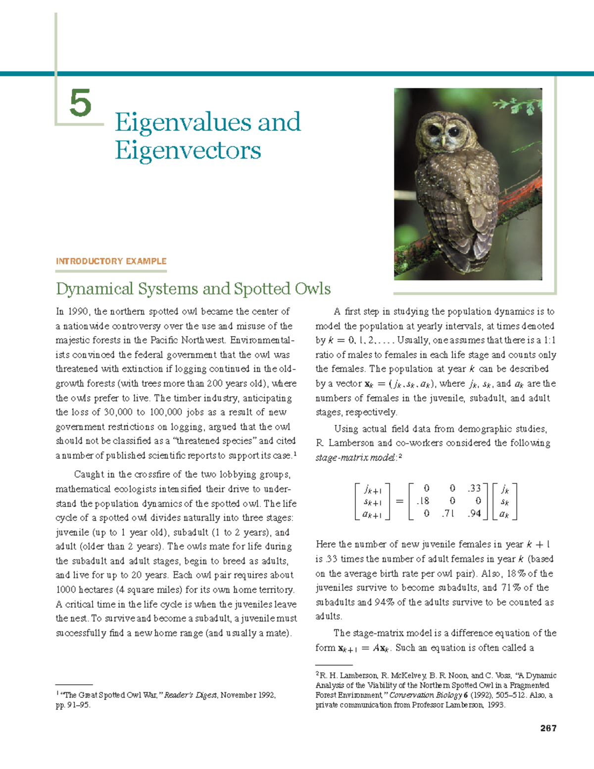David Chapter 3 - liner algebra - math - 5 Eigenvalues and Eigenvectors INTRODUCTORY EXAMPLE ...