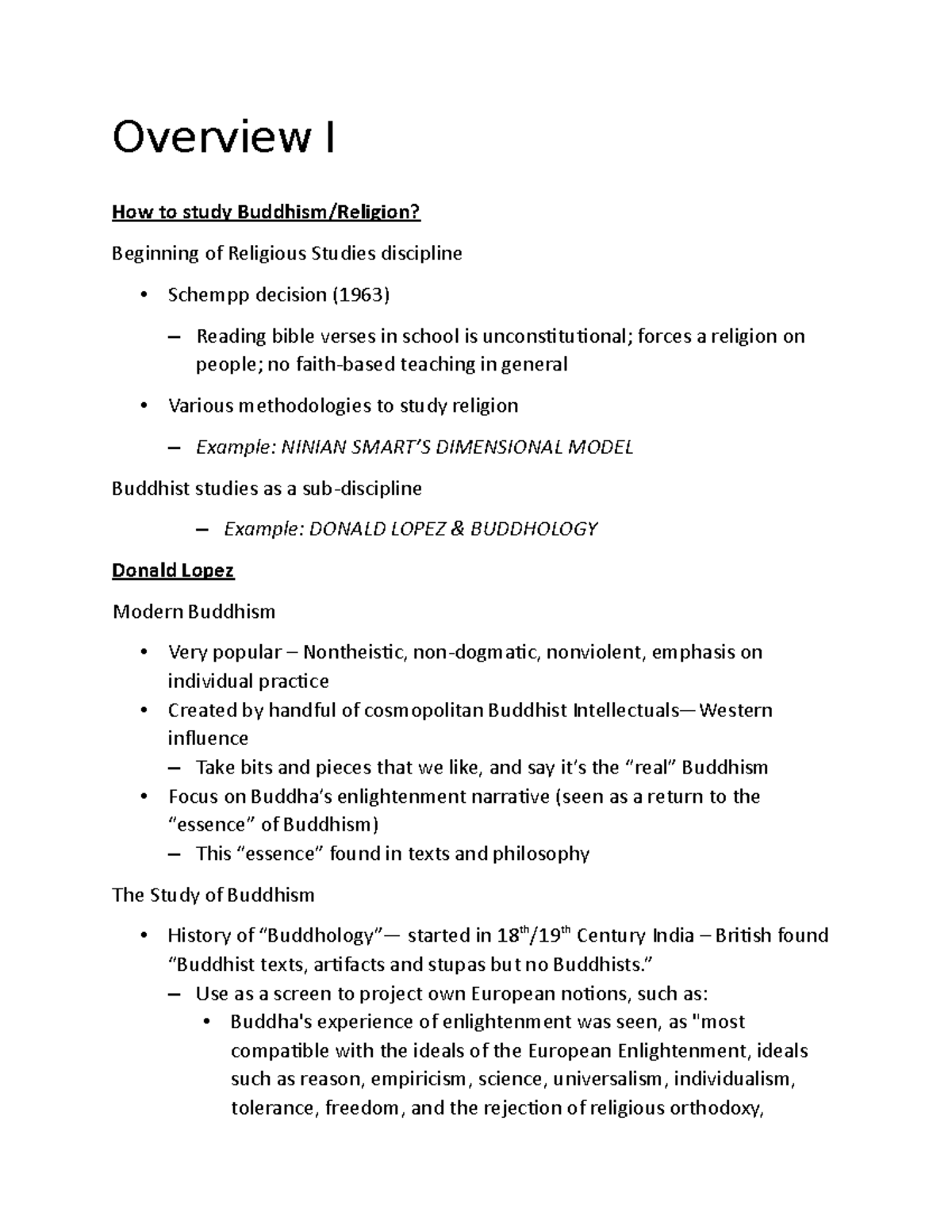 Overview I Notes - Dr. Holly Grether - Overview I How to study ...