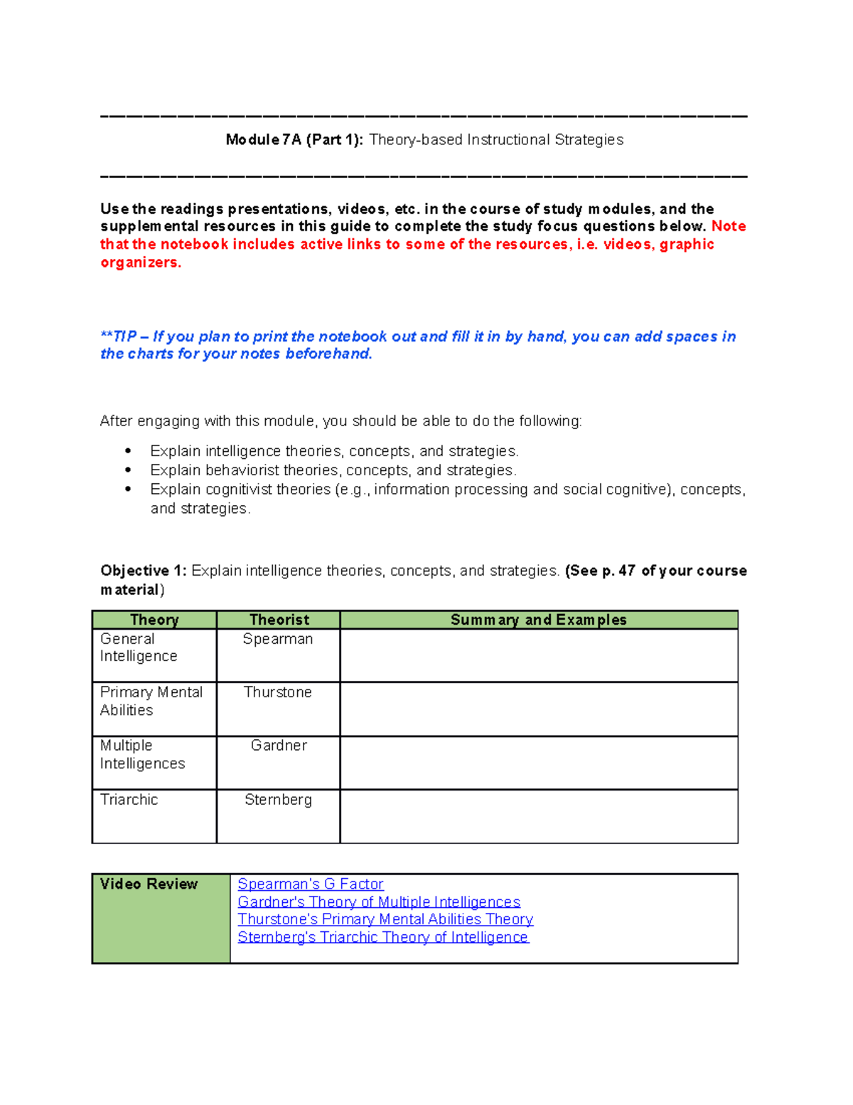 Module 7A Notebook - Updated - EDUC D097 - WGU - Studocu