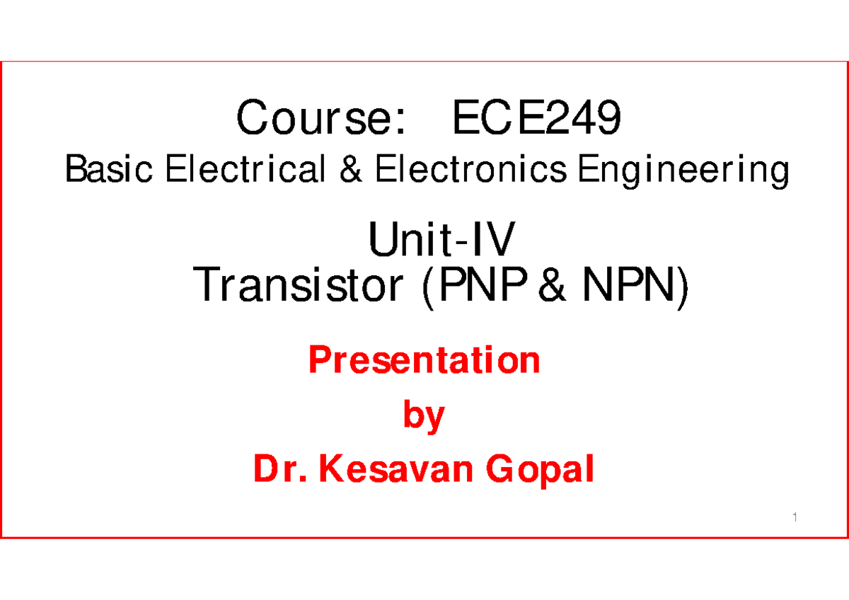 17. Transistor - electoctron and basic commnication lecture noter - Course: ECE Basic Electr ...