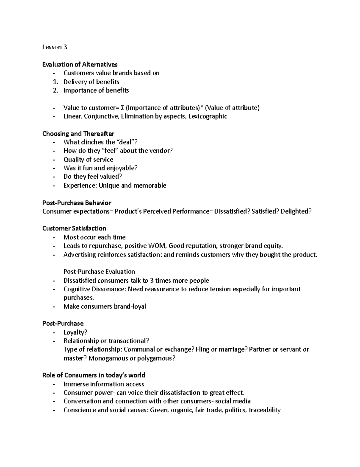 Lesson 3 - LECTURE NOTES OF CH3 - Lesson 3 Evaluation of Alternatives ...