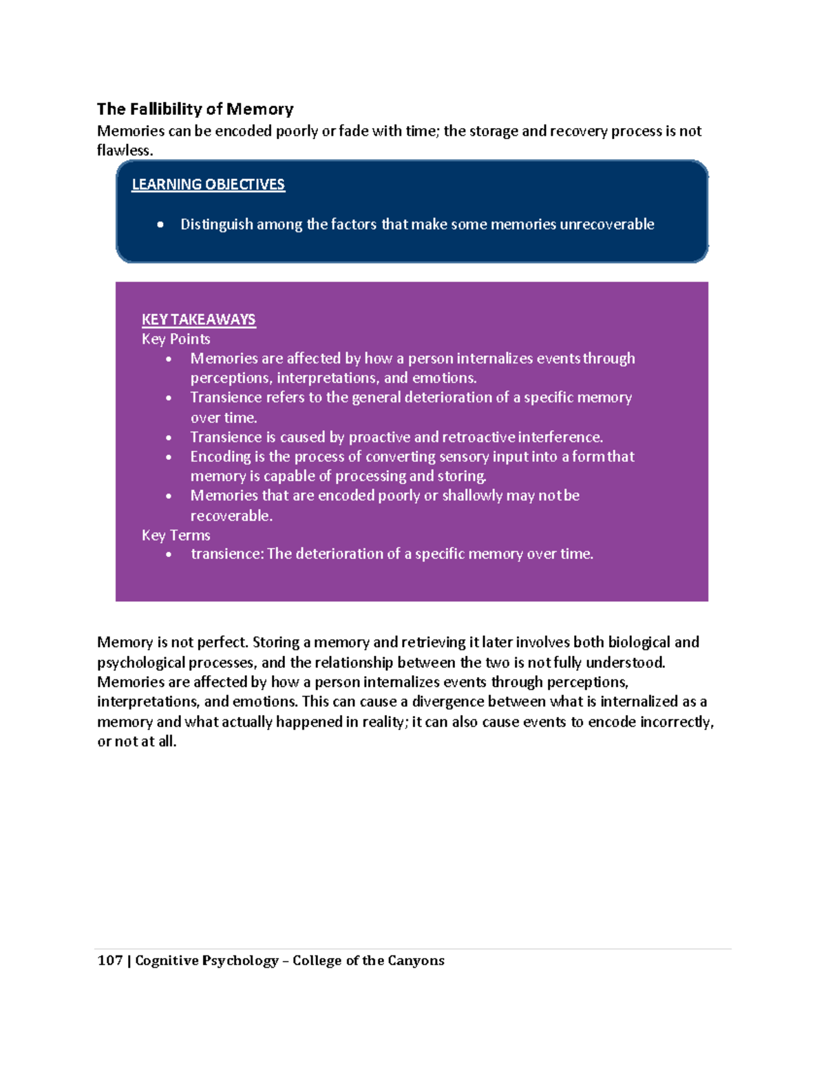 Psychology - History Cognitive 12 - The Fallibility of Memory Memories ...