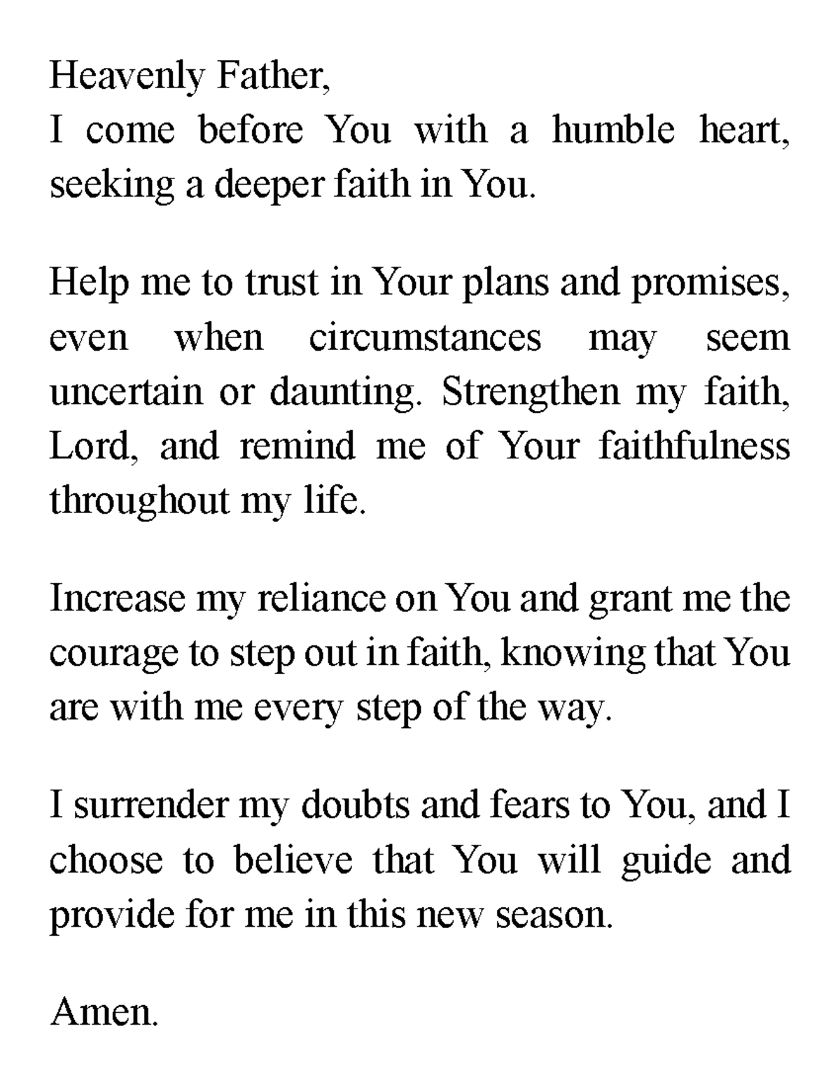 Prayer - QWERTYUIOP - Heavenly Father, I come before You with a humble ...