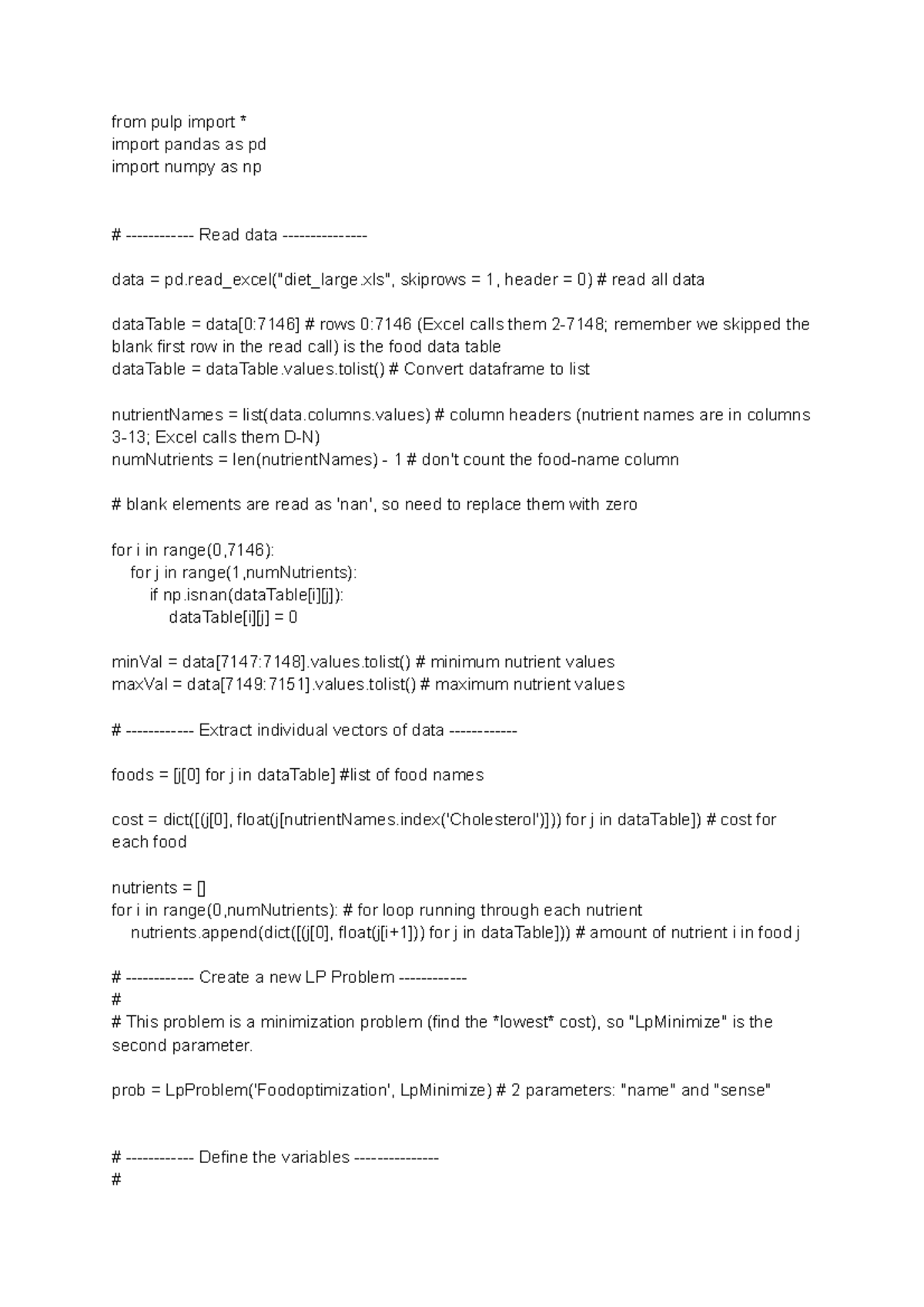 Untitled document - Homwwork - from pulp import * import pandas as pd ...