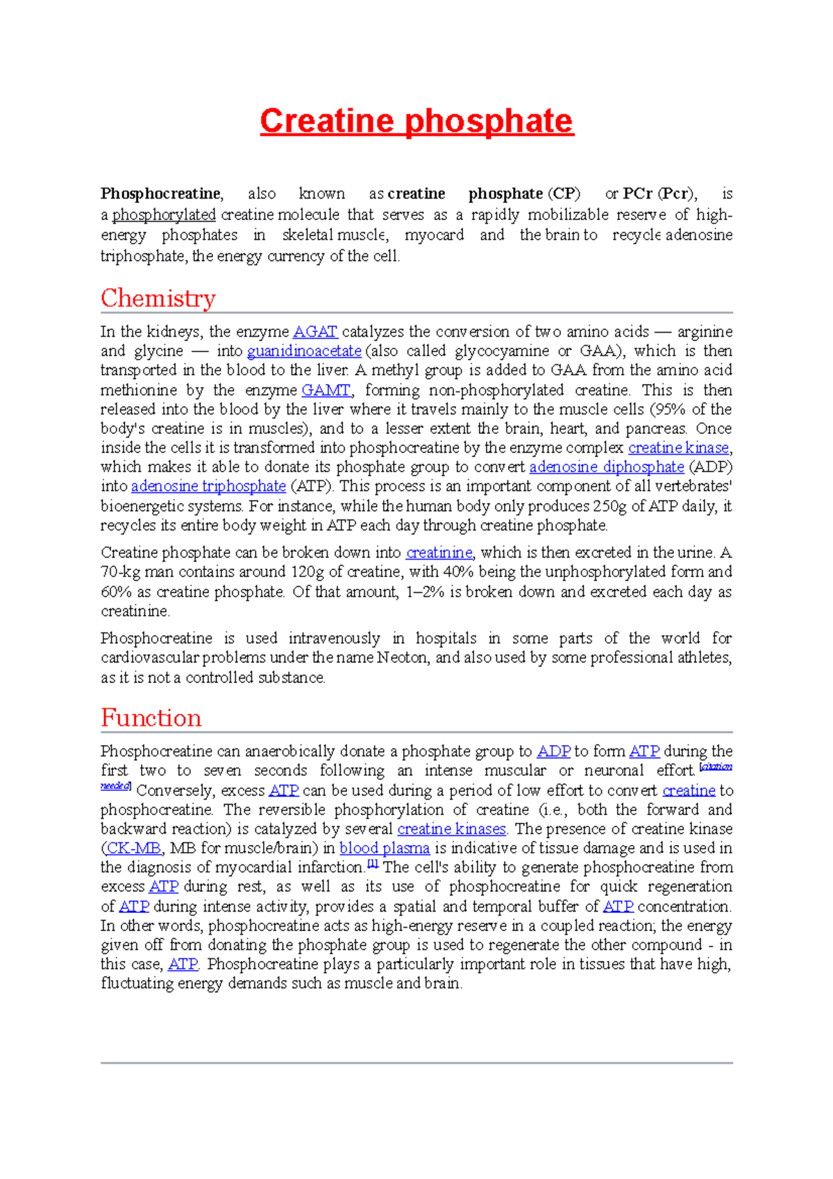 Creatinin phosphate - Drug classification - Creatine phosphate ...