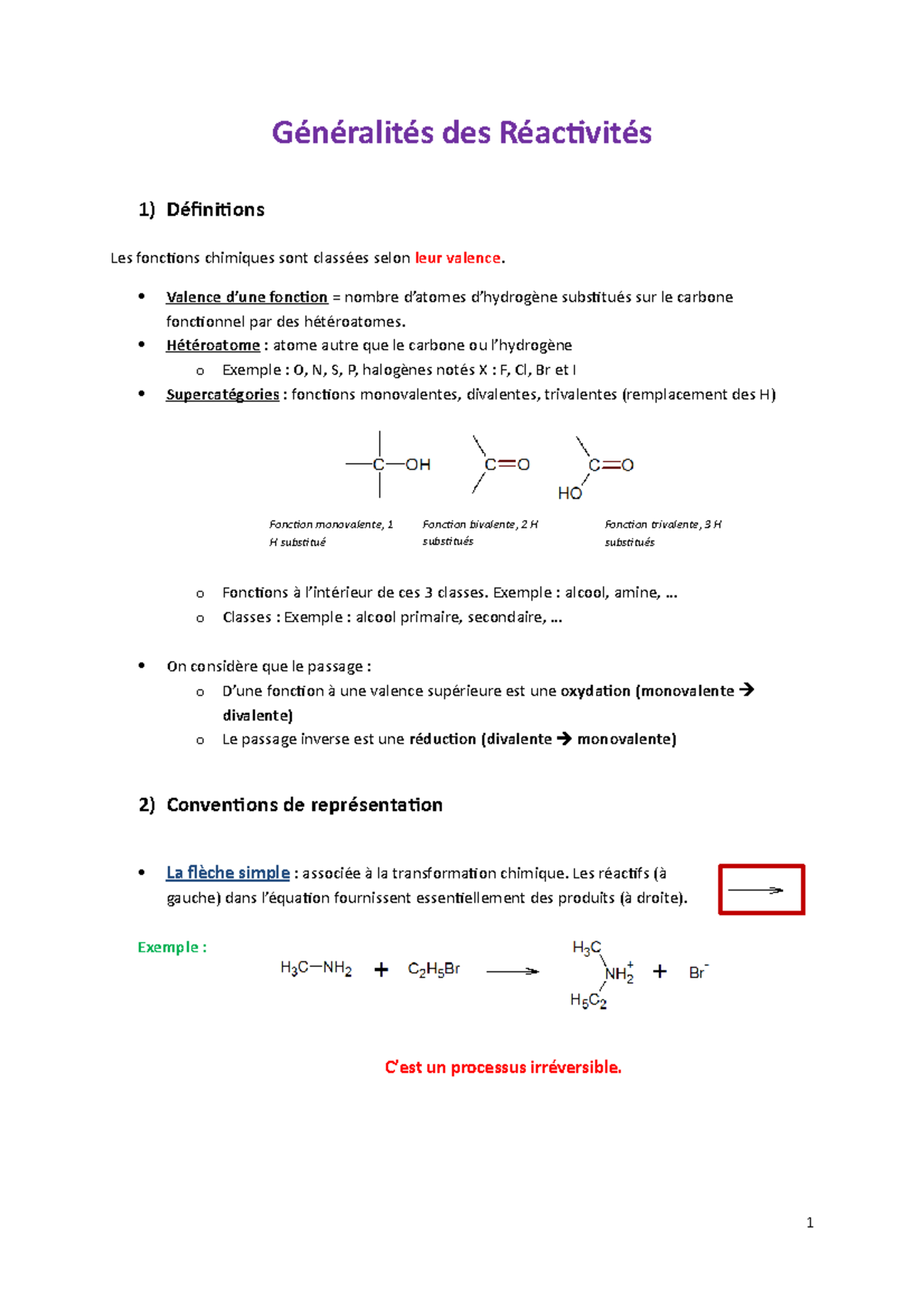 6. Généralité des Réactivité - Généralités des Réactivités 1 ...