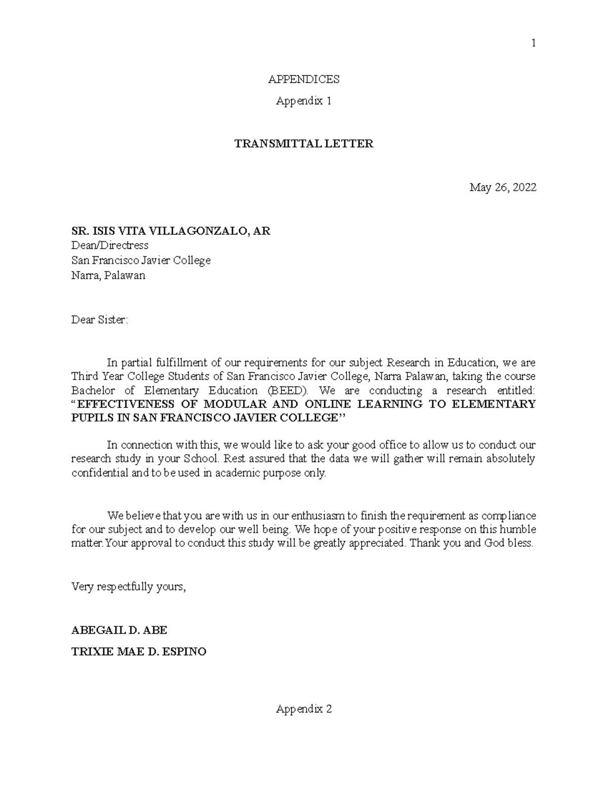 Chapterr 1 Apindex - Alexis S. Duque - APPENDICES Appendix 1 ...