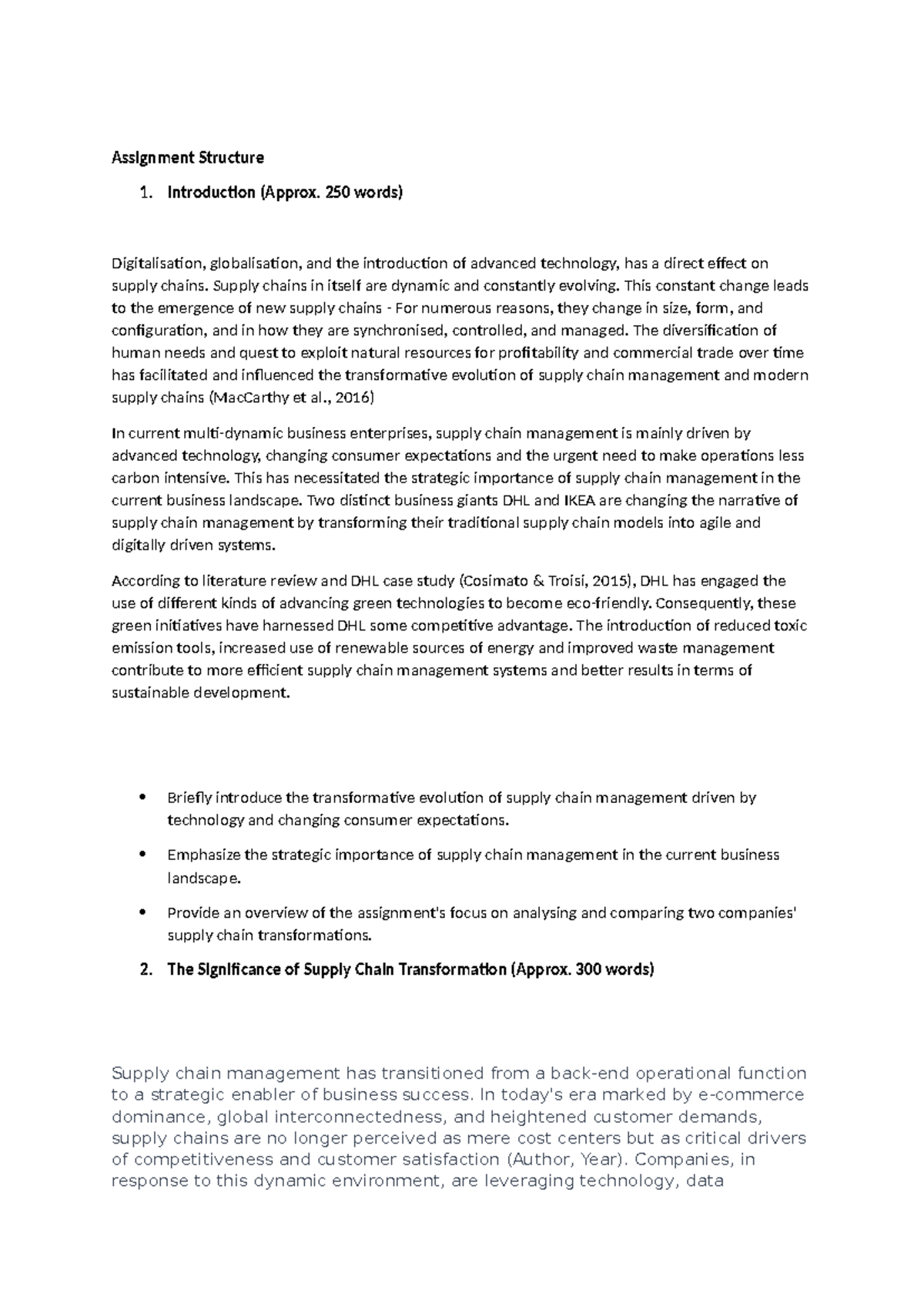 Assignment structure design - Assignment Structure 1. Introduction ...