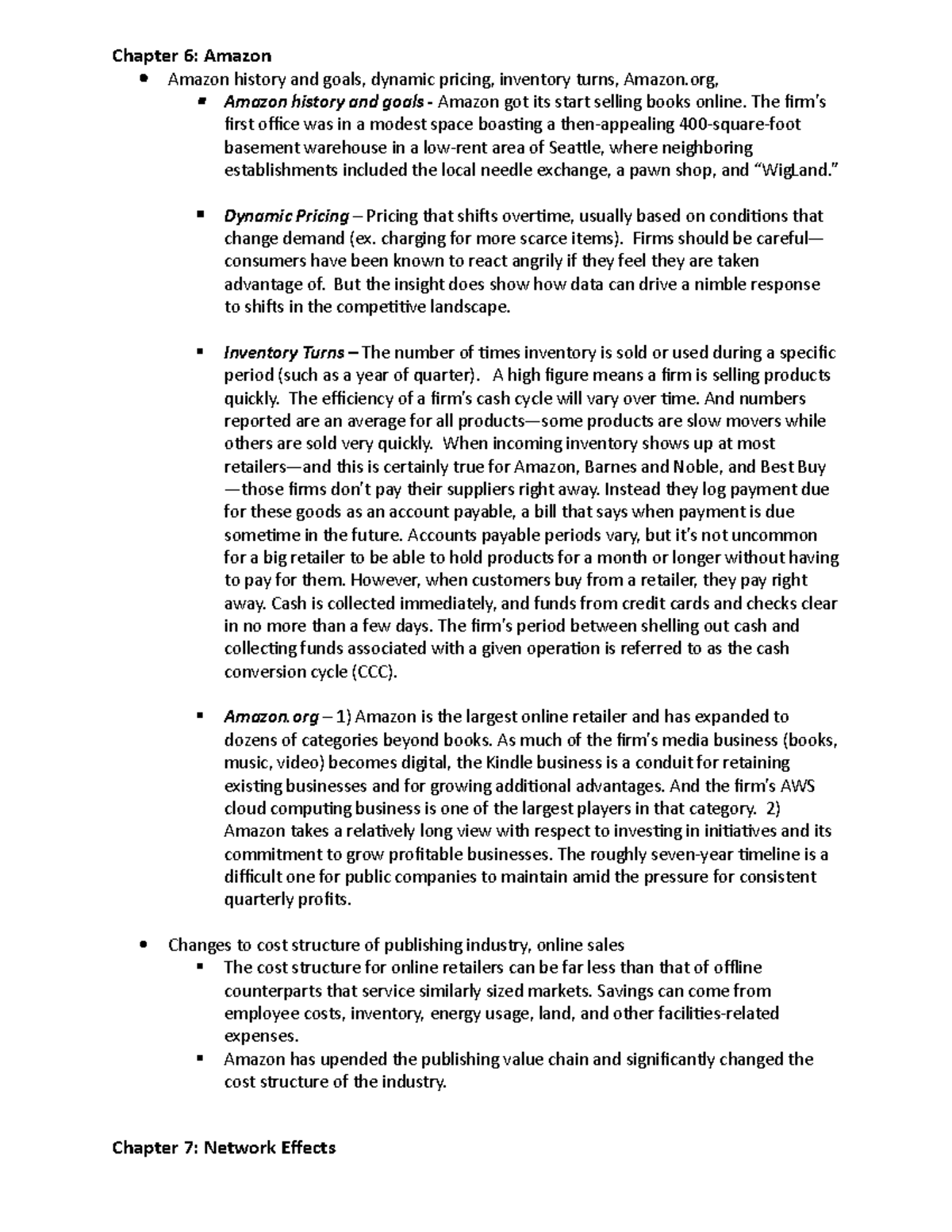 BA 382 Study guide - Helpful notes for students - Chapter 6: Amazon ...