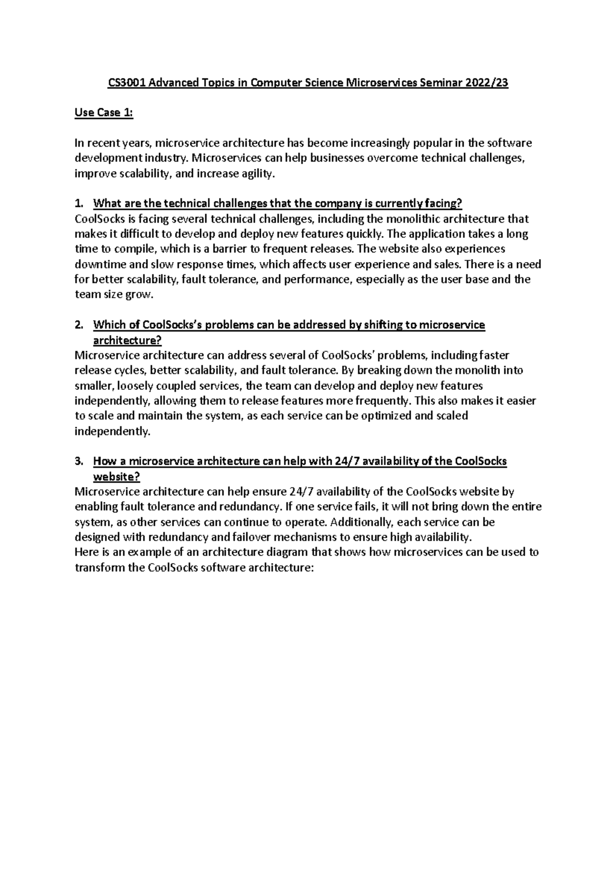 CS3001 - Microservices 2023 - CS3001 Advanced Topics in Computer Science Microservices Seminar ...