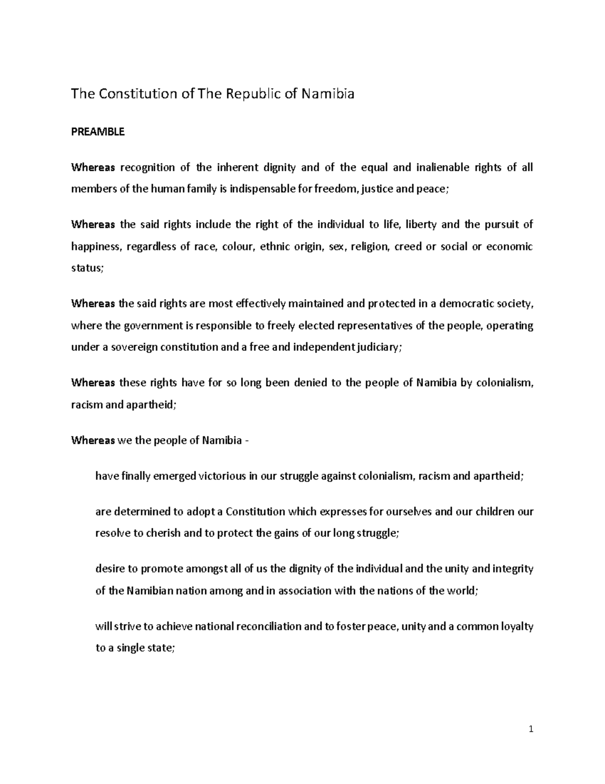 The Constitution of The Republic of Namibia - The Constitution of The ...