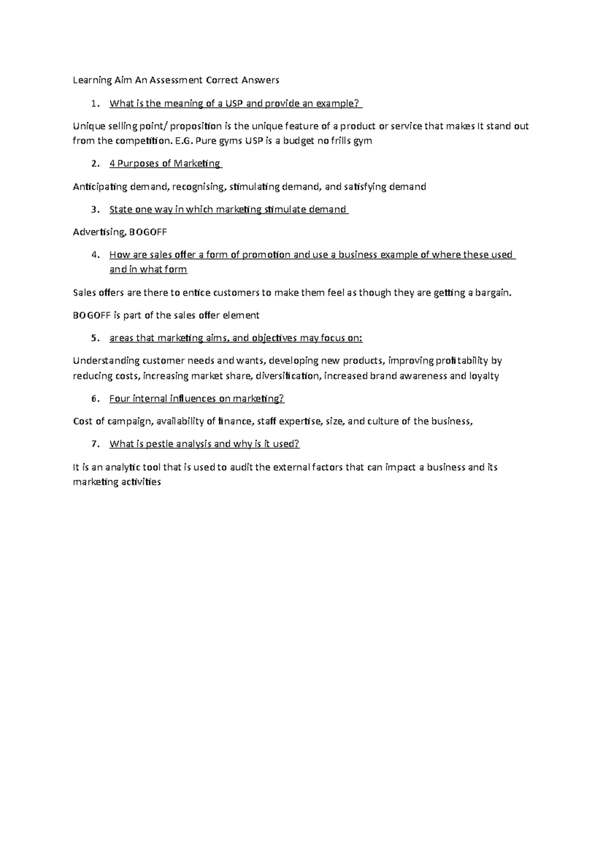 Learning Aim An Assessment Correct Answers - What is the meaning of a ...