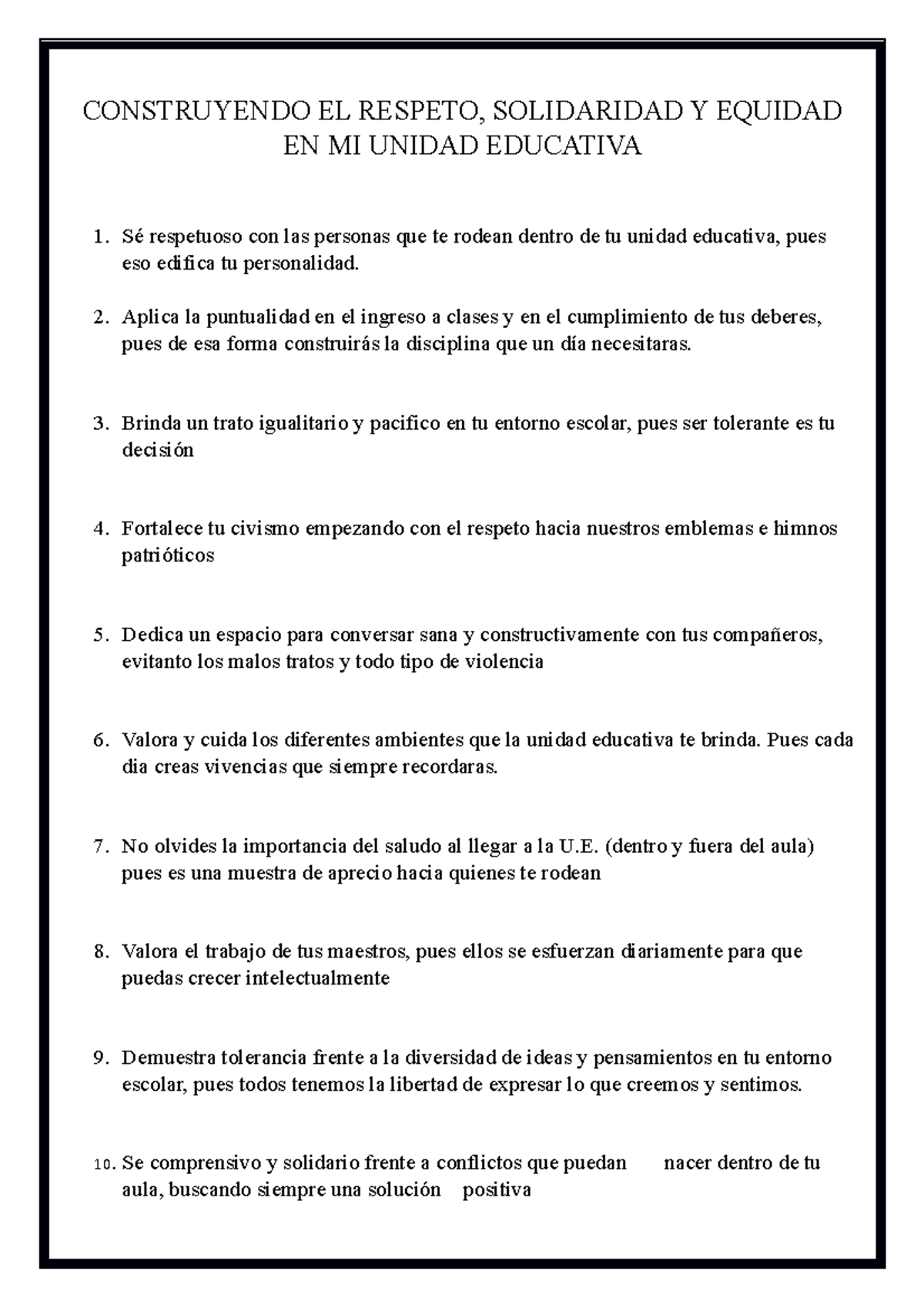 Construyendo EL Respeto - CONSTRUYENDO EL RESPETO, SOLIDARIDAD Y ...