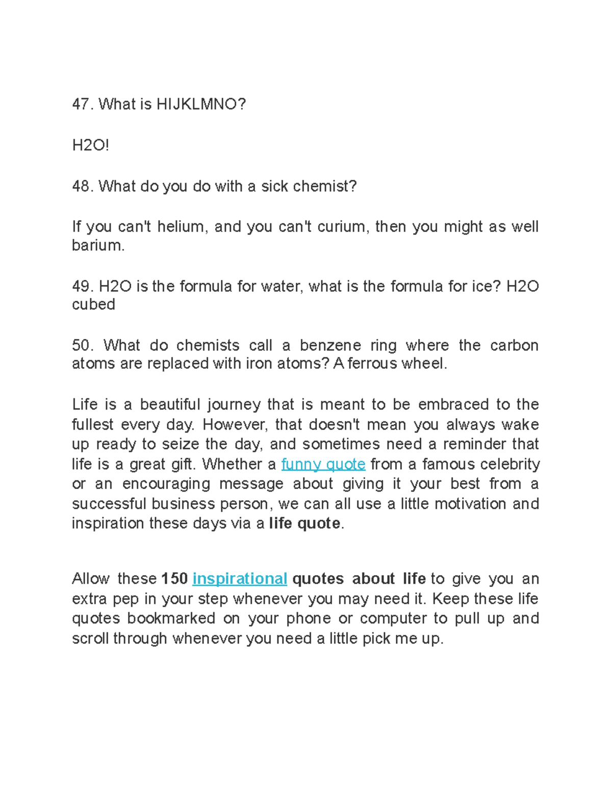 47 - Practice Materials - What is HIJKLMNO? H2O! What do you do with a ...