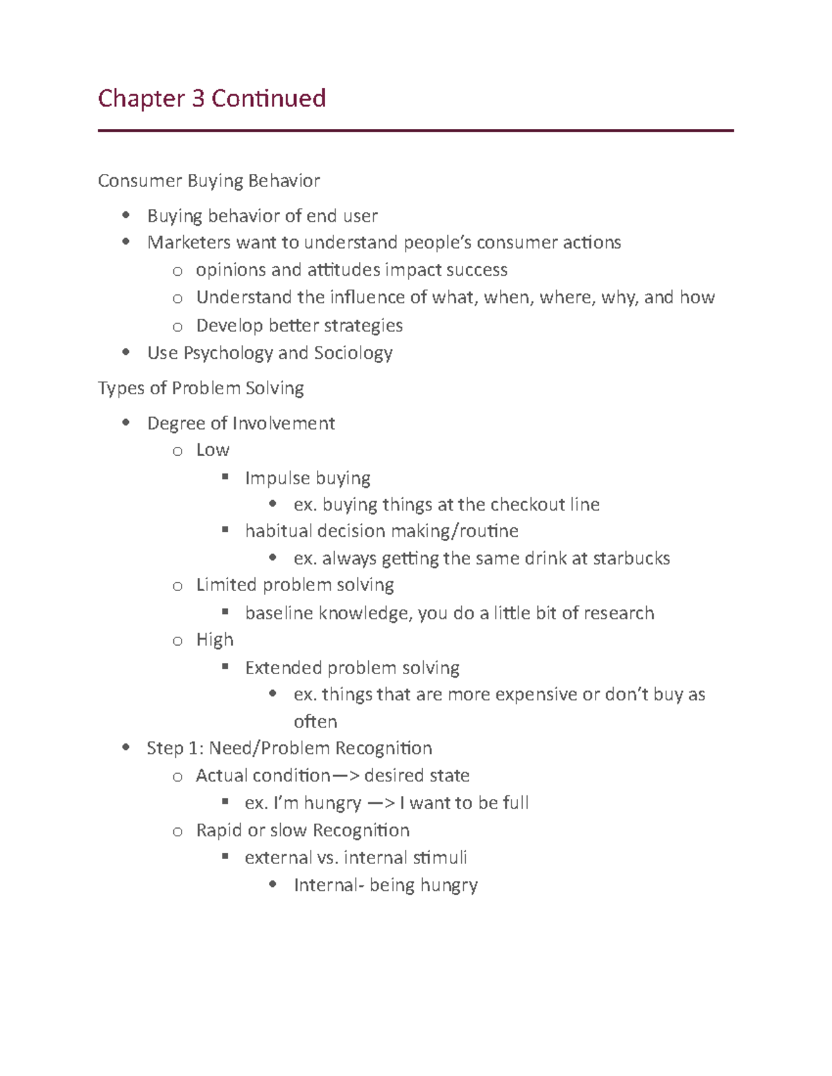 Marketing Chapter 3 - Amanda Cooper Fine - Chapter 3 Continued Consumer ...