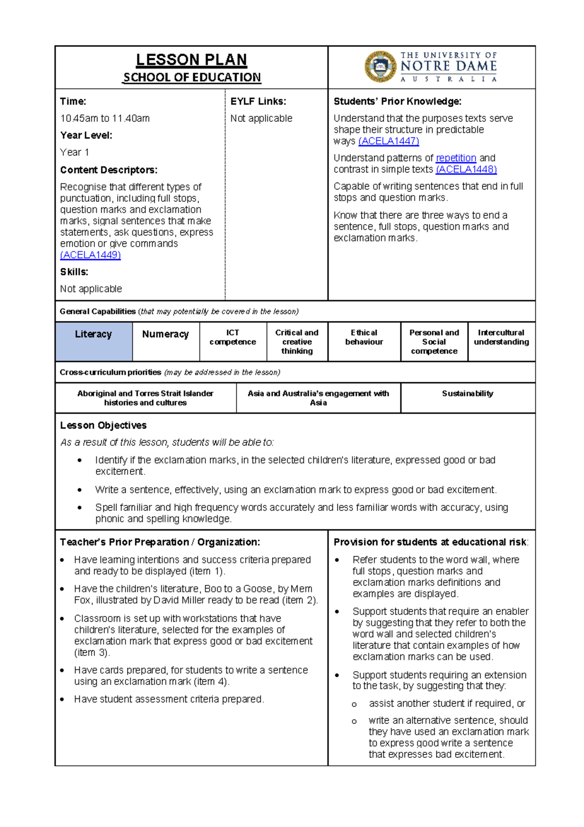 English Lesson Plan - LESSON PLAN SCHOOL OF EDUCATION Time: 10 to 11 ...