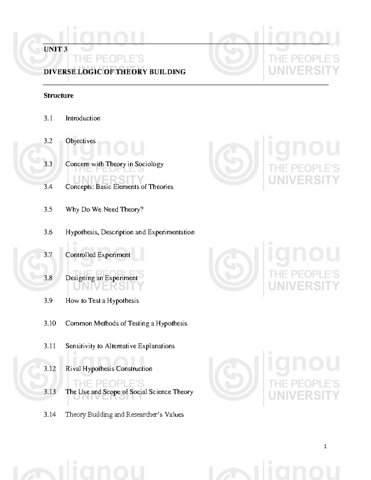 Unit-3 - Na is req - UNIT 3 DIVERSE LOGIC OF THEORY BUILDING Structure ...