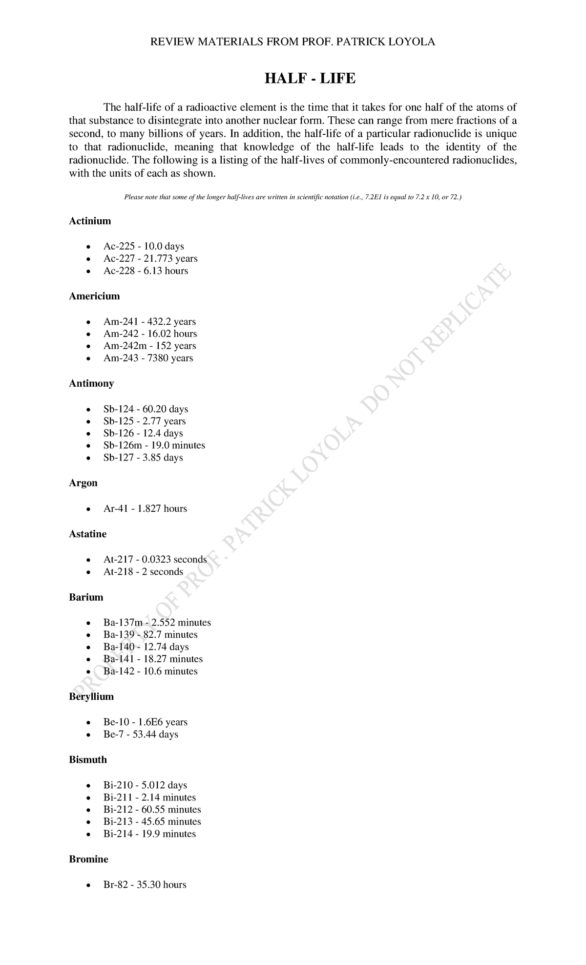 HALF-LIFE PDF PROF Loyola - HALF - LIFE The half-life of a radioactive ...