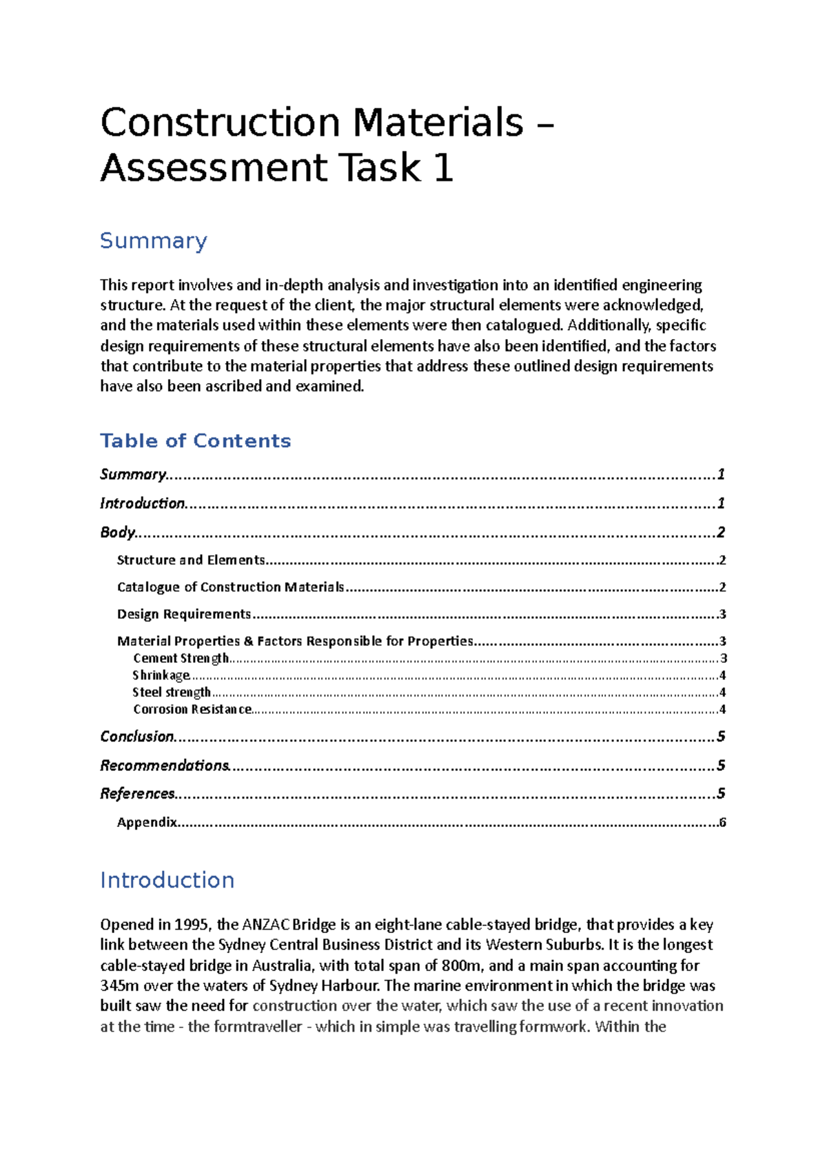 Construction Materials Task 1 - Construction Materials – Assessment ...