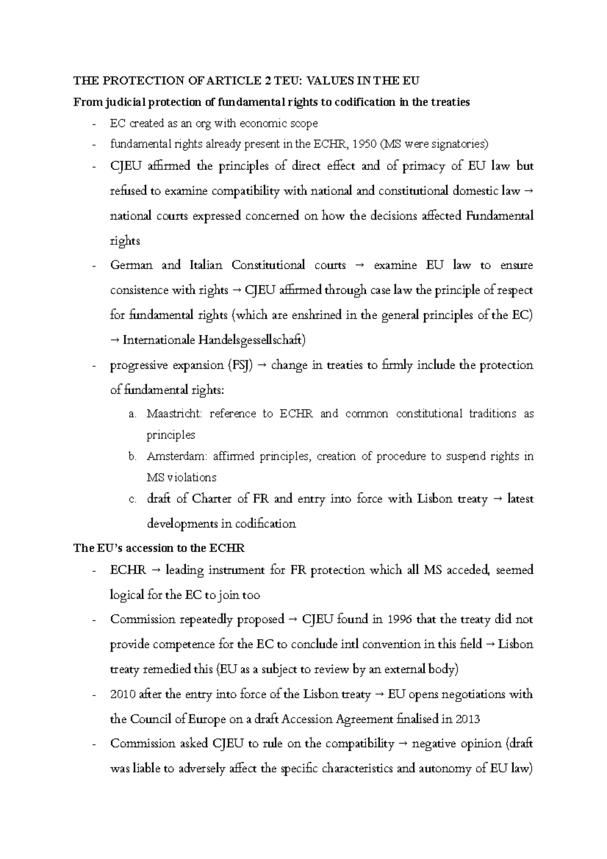 The protection of article 2 TEU - THE PROTECTION OF ARTICLE 2 TEU ...