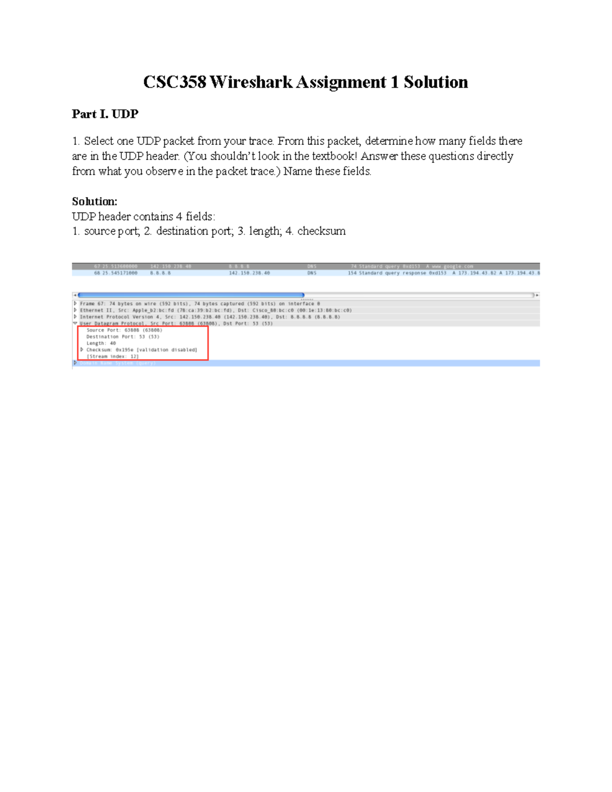 Assignment 3w Sol - ORDTOULMNG G' - CSC358 Wireshark Assignment 1 ...