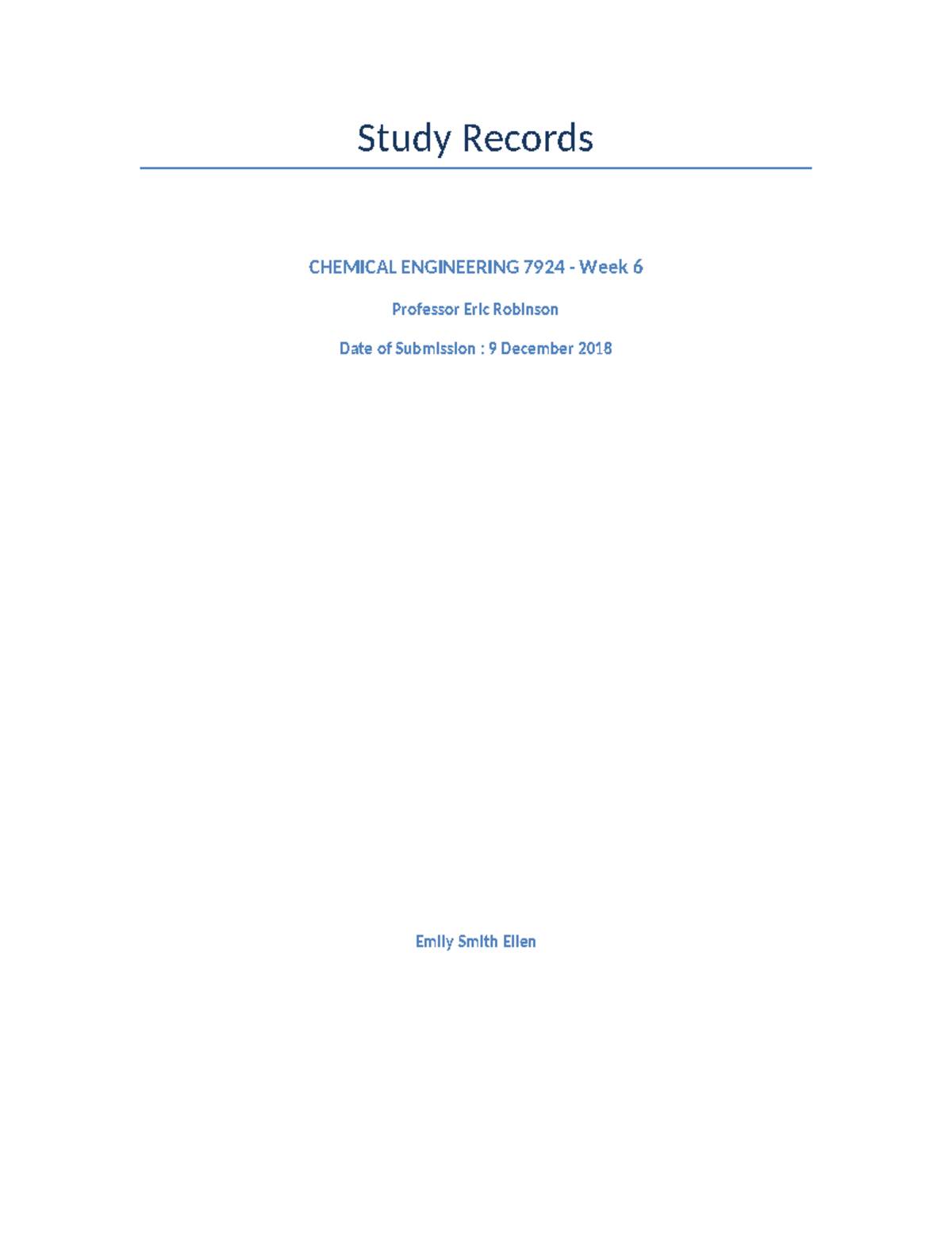 Chemical Engineering-7924-Study Records - Study Records CHEMICAL ...
