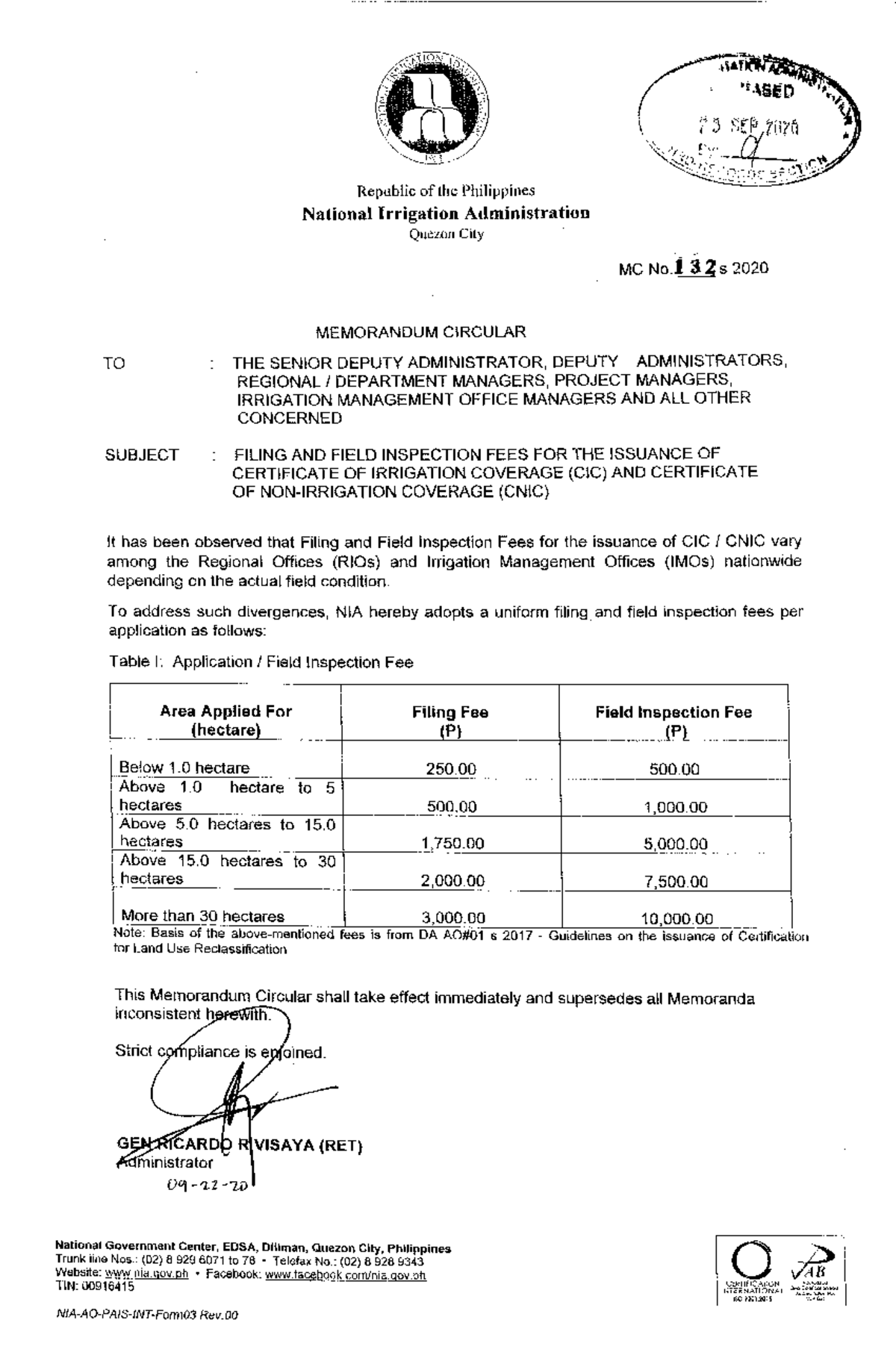 MC 132 2020 Filing and Filed Inspection Fees CIC - Bachelors Law - Studocu