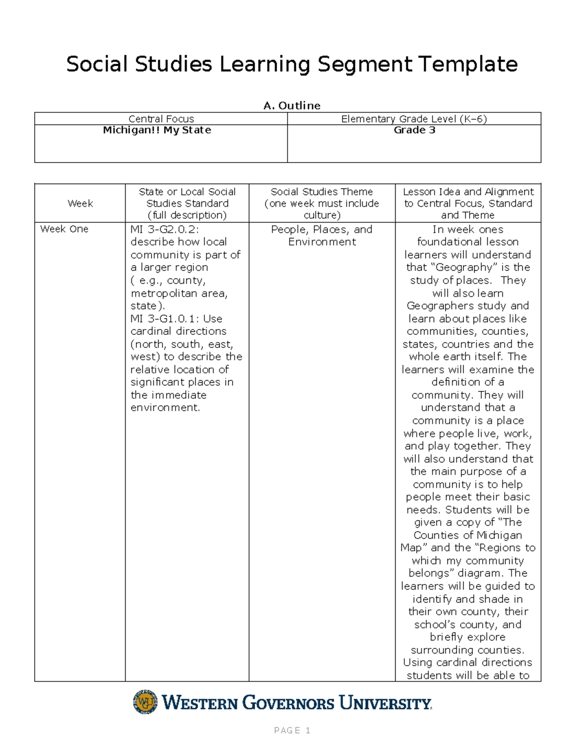 Social Studie 5WK TASK (1) (1) - Social Studies Learning Segment ...