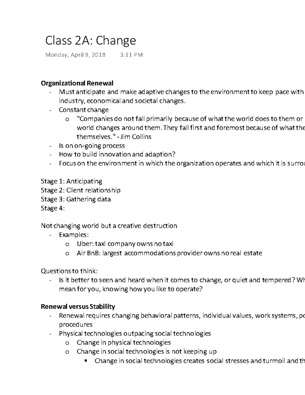 Class 2A Change - Lecture notes 3 - Class 2A: Change Monday, April 9 ...