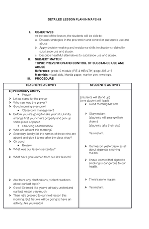 Detailed Lesson PLAN Final - 4A’s Detailed Lesson Plan in Grade 5 ...