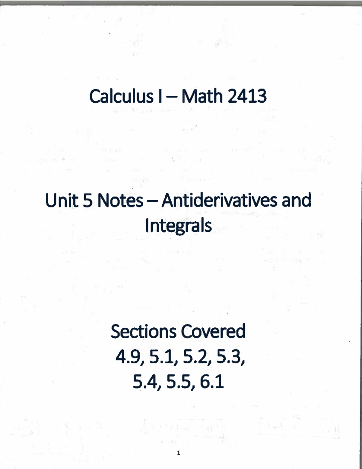 Unit 5 Notes - 4.9, 5.1, 5.2, 5.3, 5.4, 5.5, 6.1 - Completed - MATH 120 ...