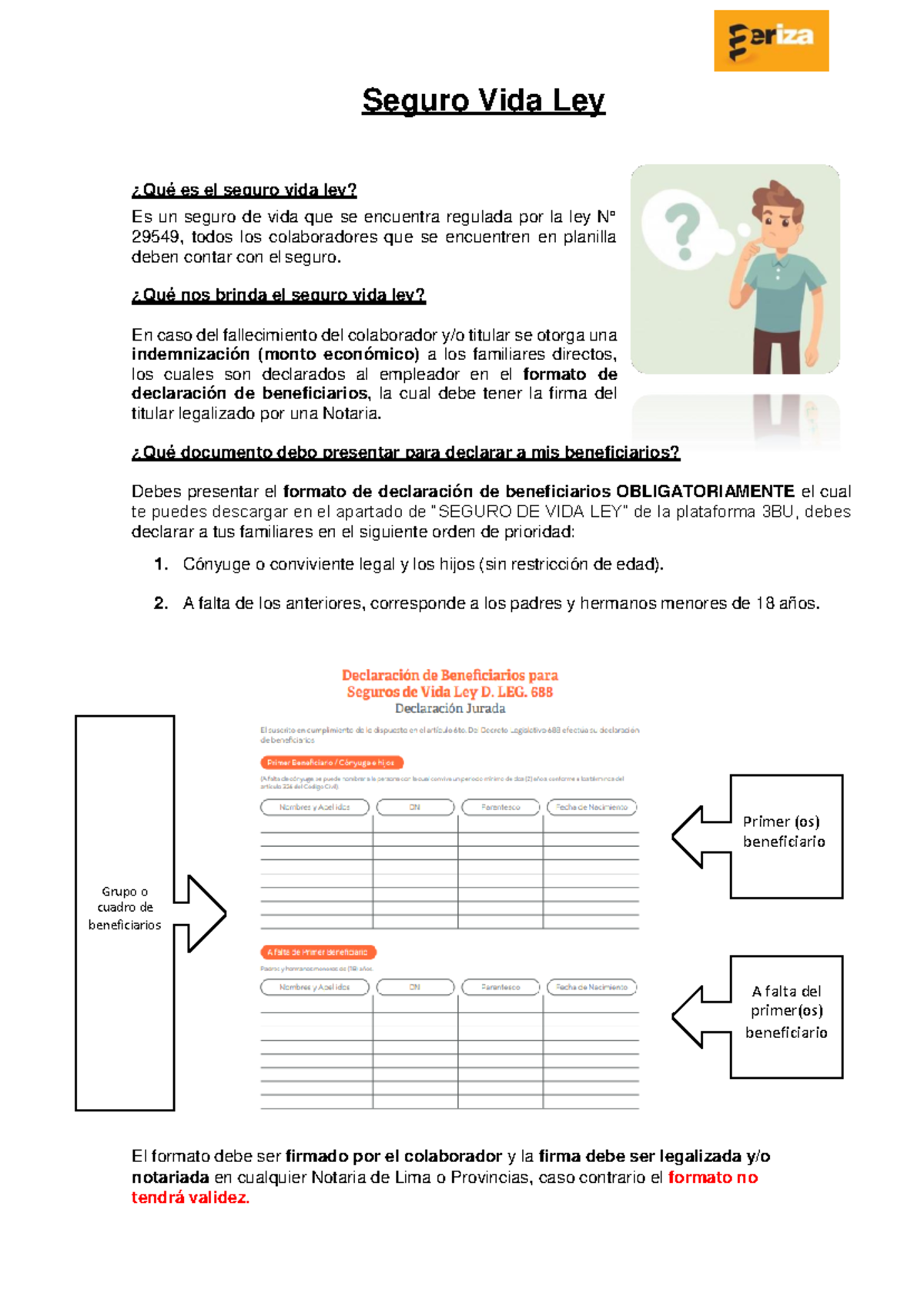 Instructivo DE Seguro DE VIDA LEY - Seguro Vida Ley ¿Qué es el seguro vida ley? Es un seguro de ...