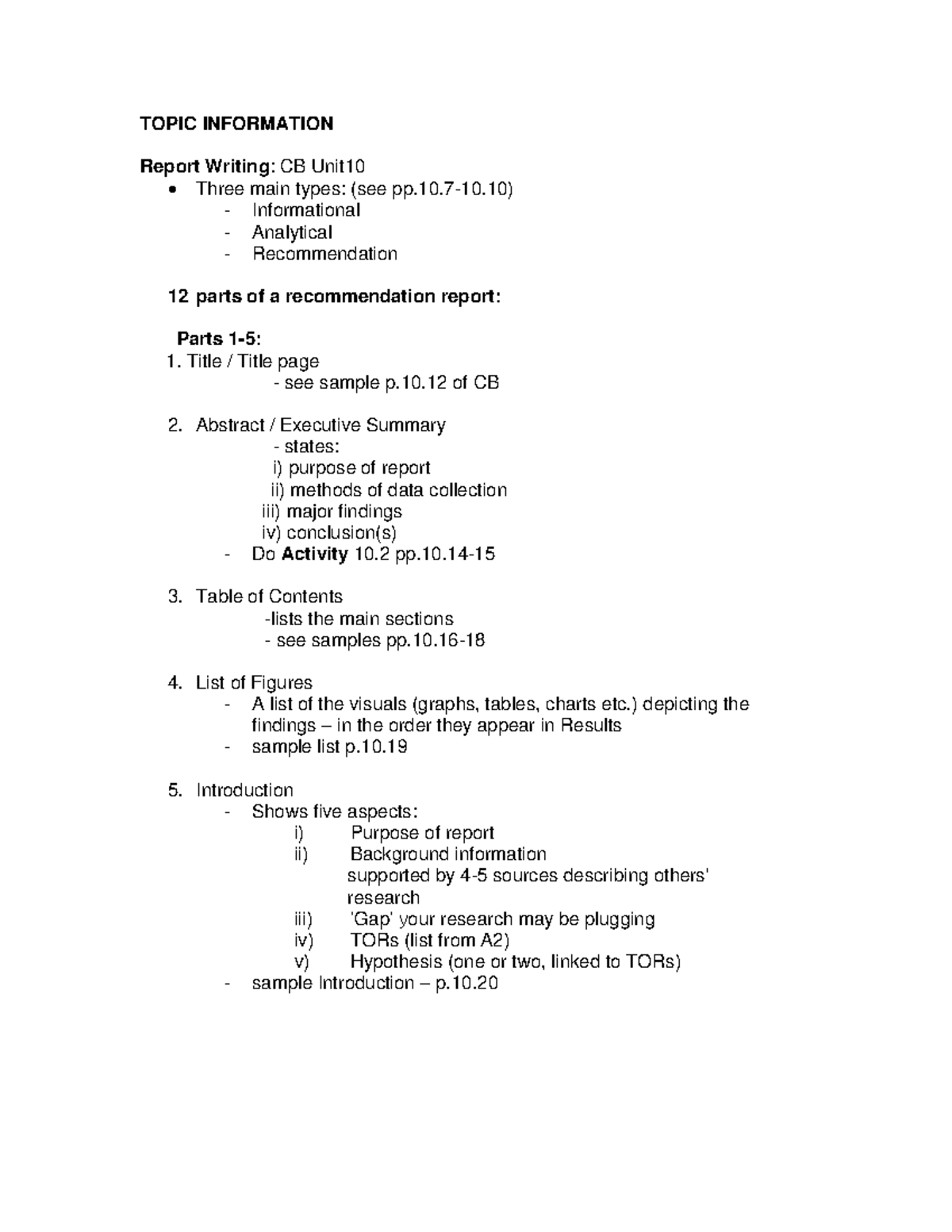 Topic information 1 - Lecture notes 2 - TOPIC INFORMATION Report ...