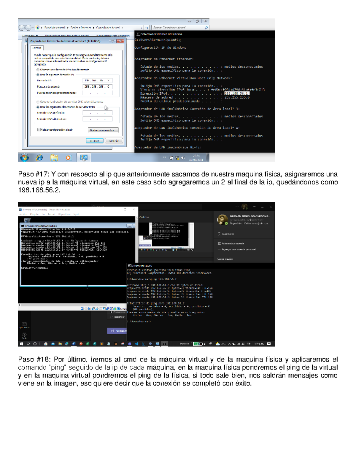 Tutorial máquina virtual-15 - Paso #17: Y con respecto al ip que ...