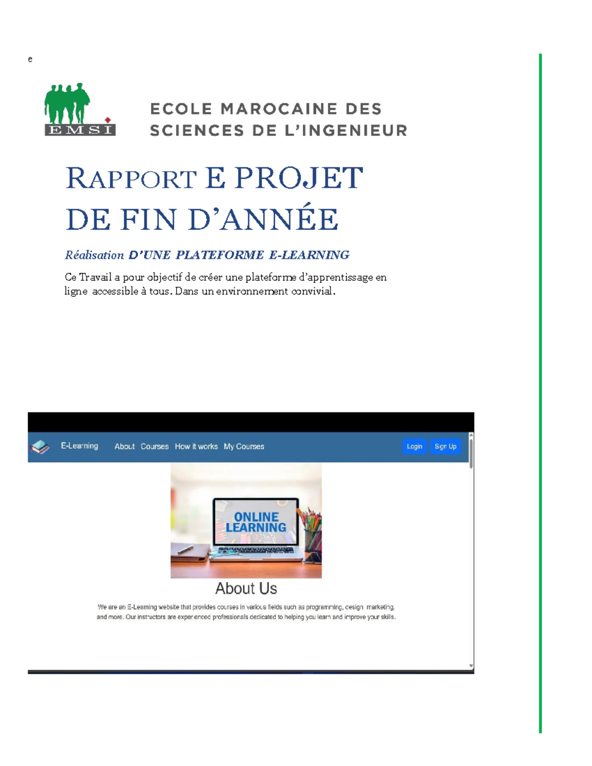 Rapport-final PFA - Projet Fin d'annee rapport - e RAPPORT E PROJET DE FIN D’ANNÉE Réalisation D ...