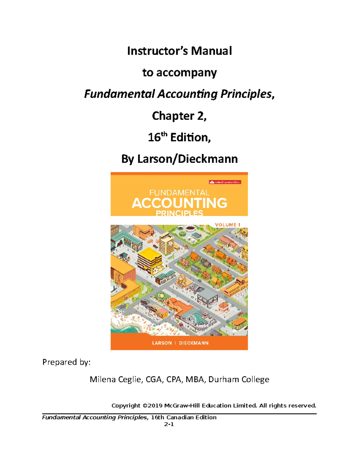 IM Chapter 2 - Instructor’s Manual to accompany Fundamental Accounting ...