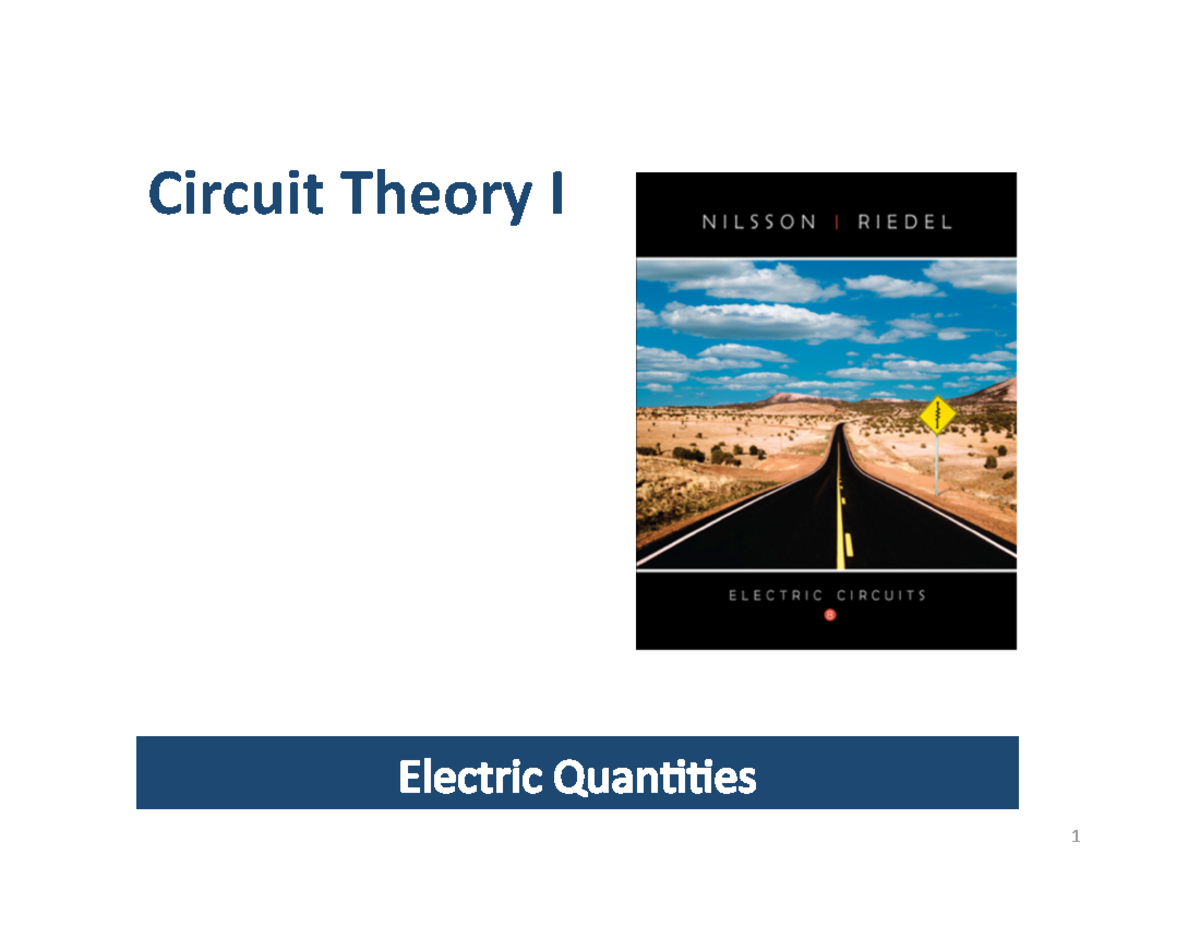 Circuit Theory variables - - Studocu