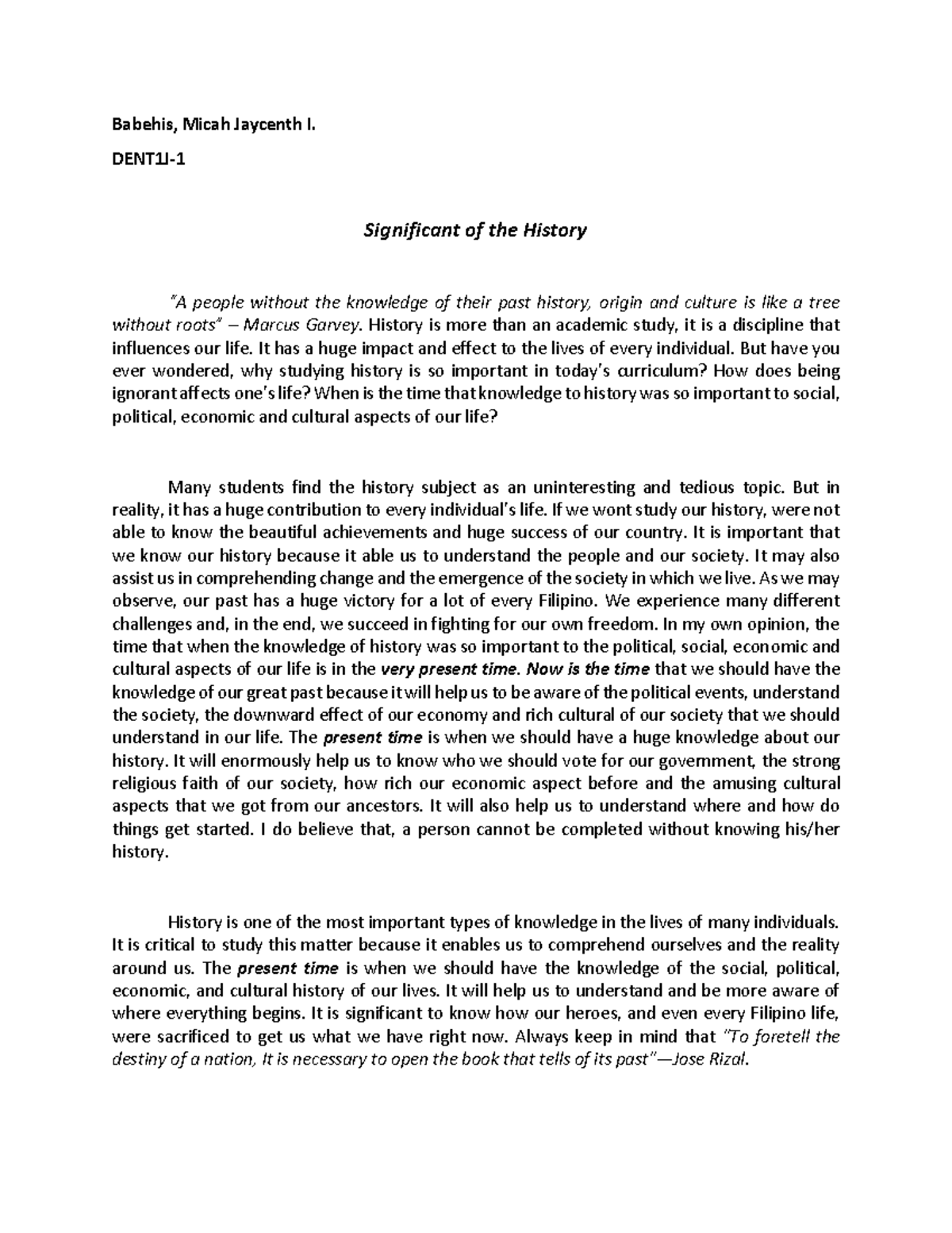 Babehis DENT1J-1 M1 Post-task Reflection - Babehis, Micah Jaycenth I ...