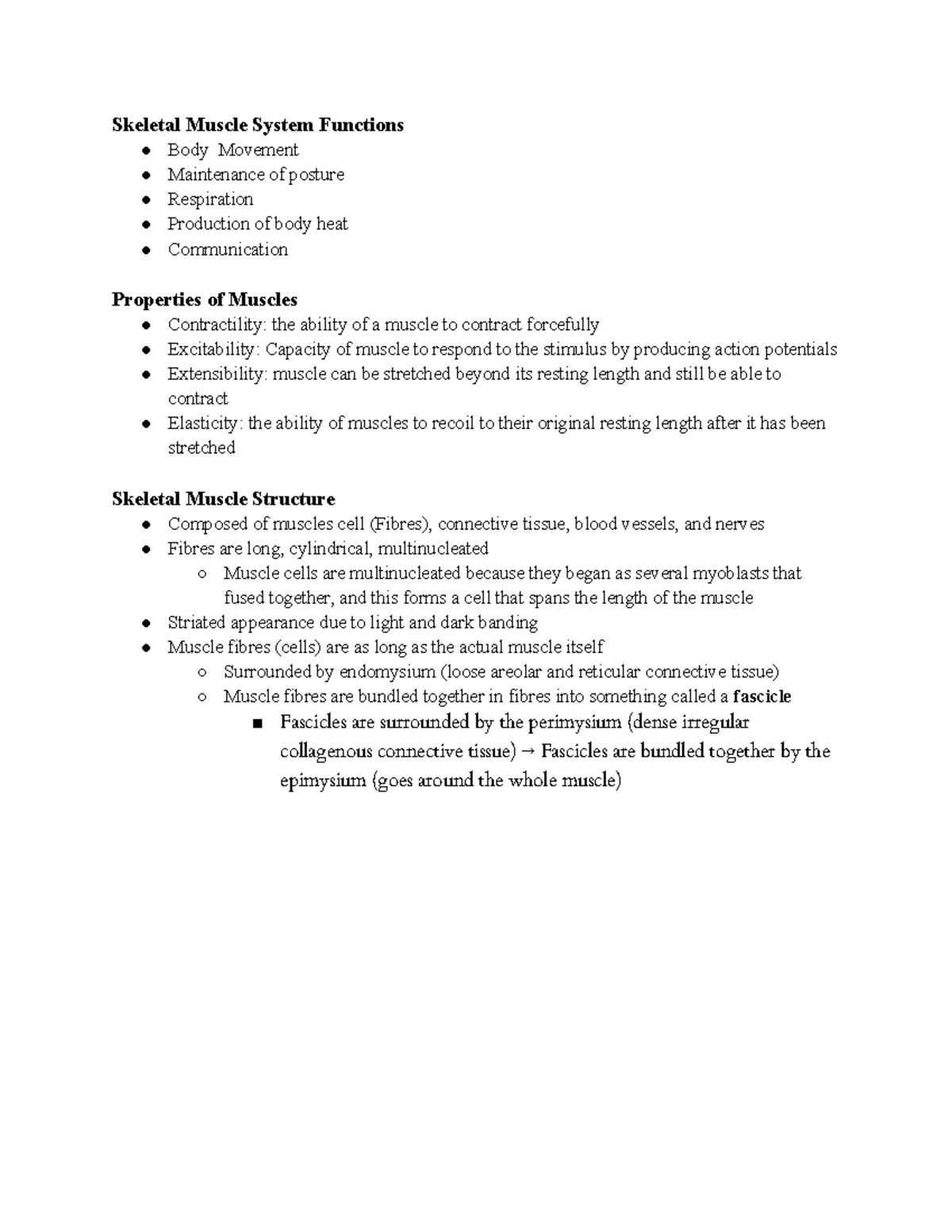 Lecture 30 - Muscle Histology - Skeletal Muscle System Functions Body ...