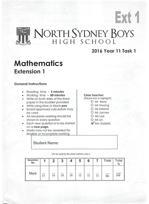 2023 hsc maths ext 1 - past paper - Centre Number NSW Education ...
