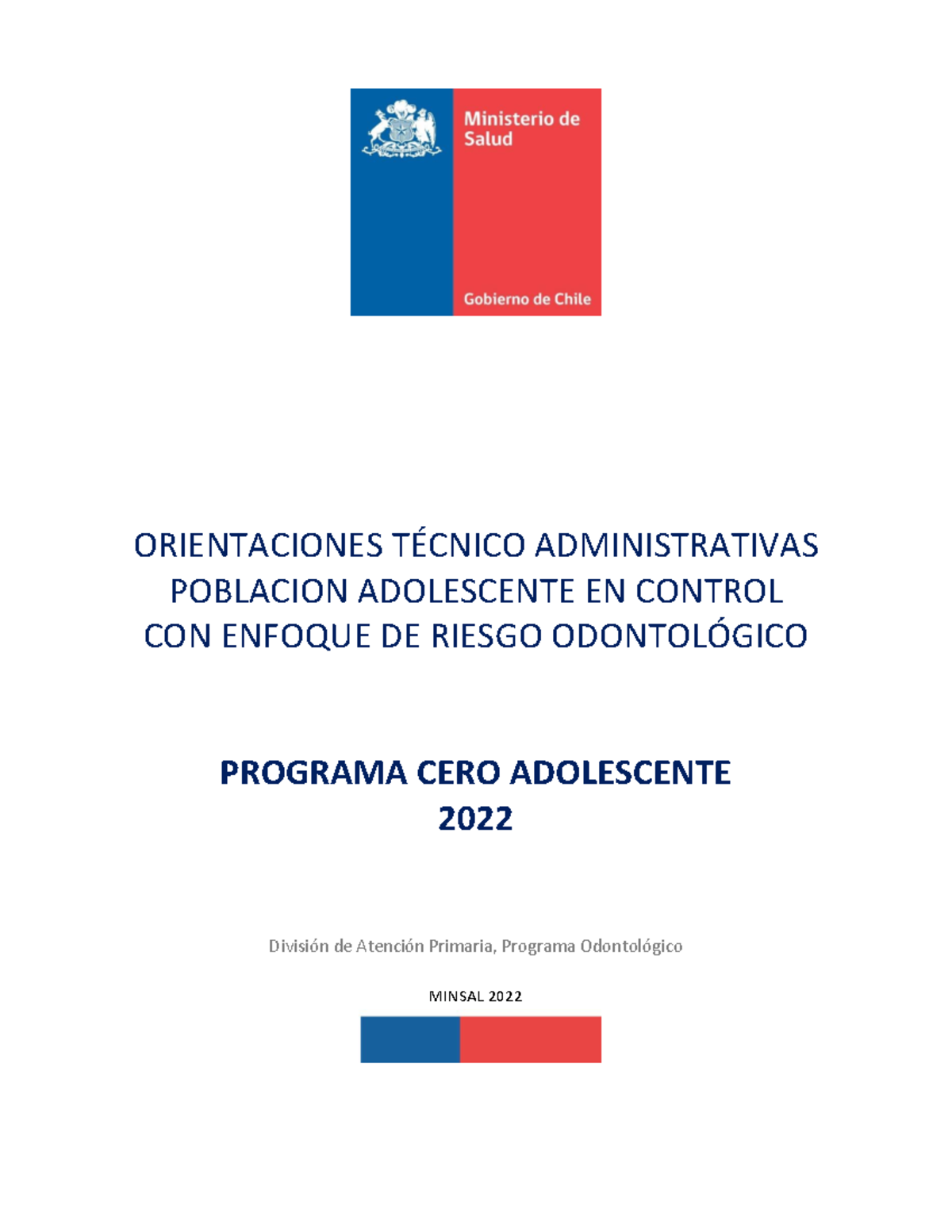 Orientación técnica CERO adolescente 2022 - ORIENTACIONES TÉCNICO ...