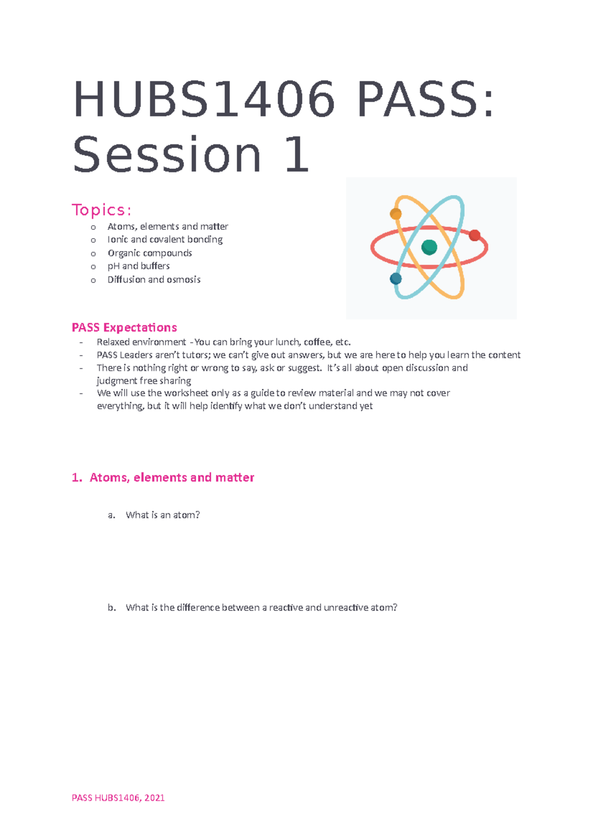 HUBS1406 PASS 2 (2021) - hubs 1406 pass notes - HUBS1406 PASS: Session ...