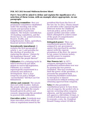 202 Sections AC + AD Expanded Study Guide - POLS 202 - Sections AC & AD ...